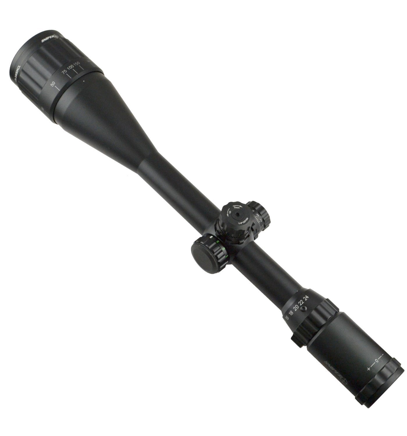 FSI Sniper 6-24x50mm Scope W front AO adjustment. Red/Blue/green mil ...